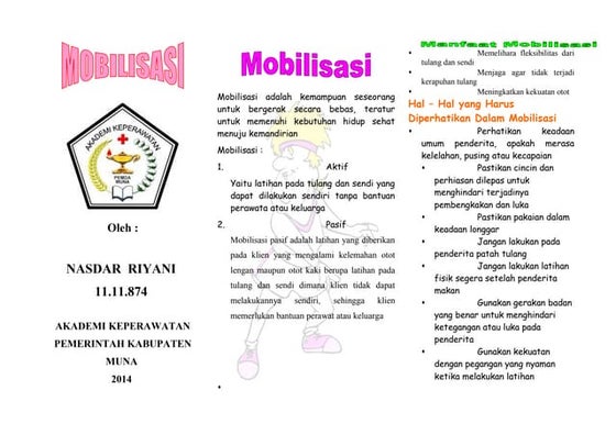 Ambulasi dan mobilisasi AKPER MUNA | PPTX