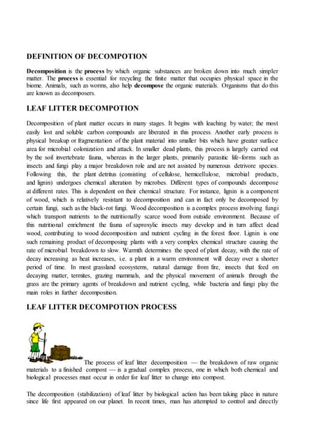 Litter decomposition and nutrient dynamics | PPTX