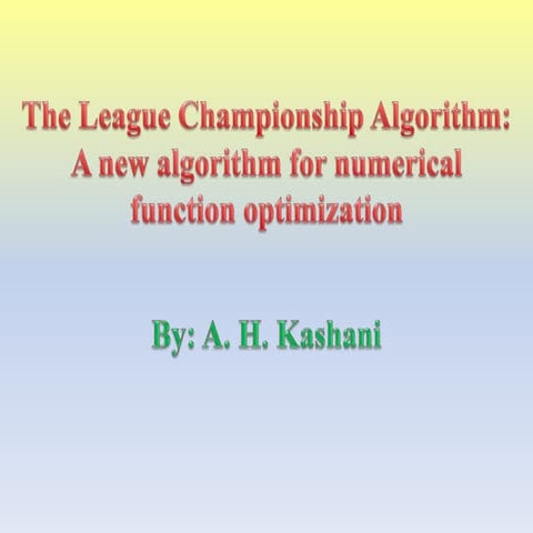 League championship algorithm | PPTX