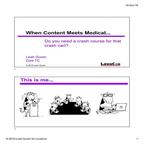 When Content Meets Medical: Do You Need a Crash Course for That Crash Cart? | Leah Guren | PDF