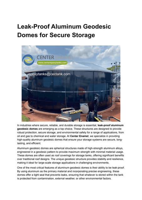 Aluminum Geodesic Domes_ The Ultimate Storage Tank Roofing Solution .docx