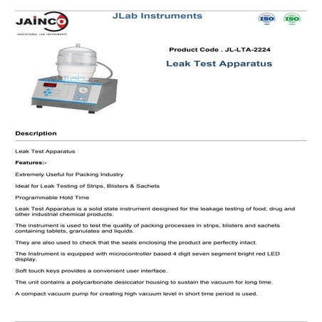 Leak test apparatus | PDF