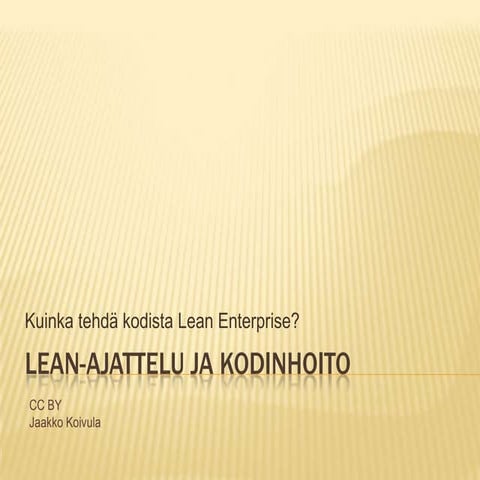 Lean-ajattelu ja kodinhoito | PPT