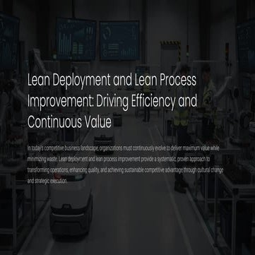 Lean Deployment & Lean Process Improvement — Phase 1: Exploration | PDF