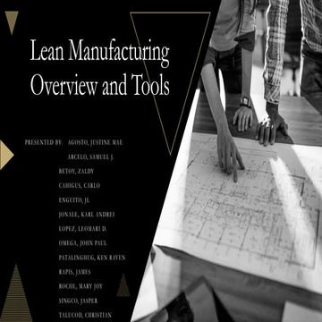 Lean Manufacturing Overview and Tools: Principles, Methods, and ...