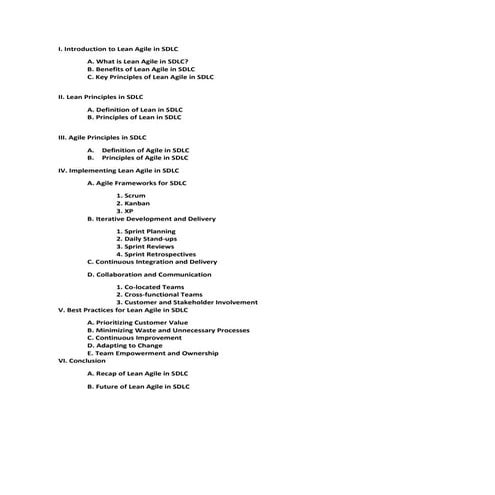 Lean Agile in SDLC | PDF