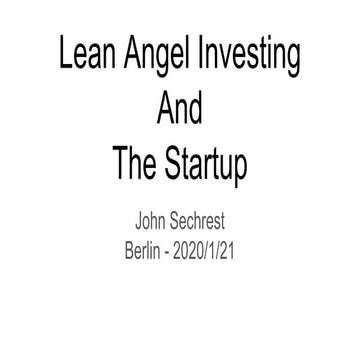 Lean angel and the startup | PPTX