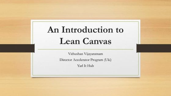 Lean canvas | PPT