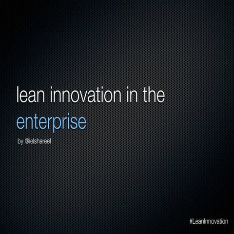 Lean Innovation in The Enterprise | PDF