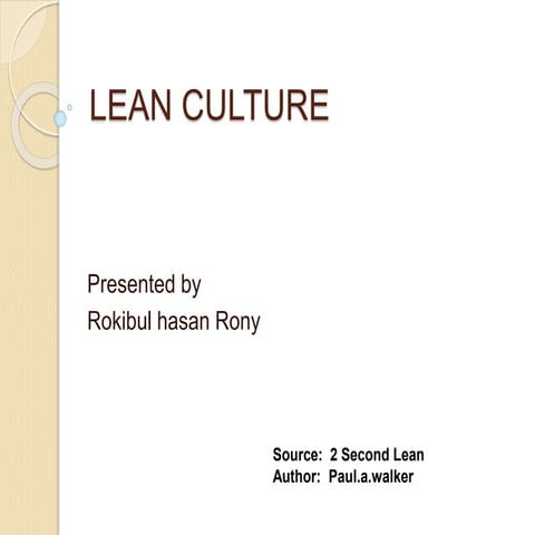 Lean culture | PPTX