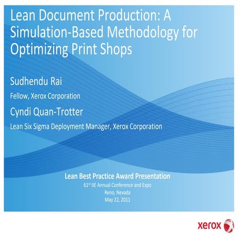 IIE Lean Best Practice Award presentation (Won First Place in the ...