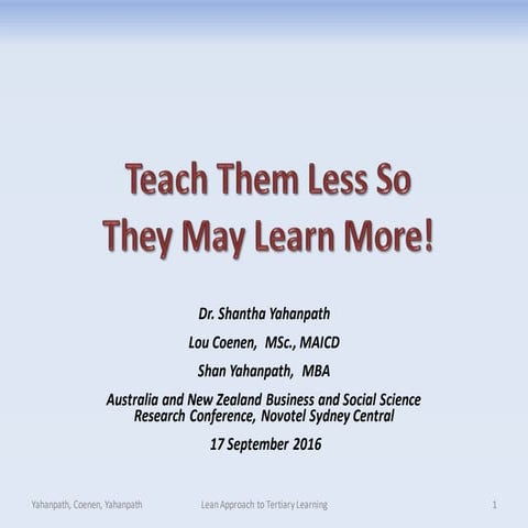 Lean education presentation | PDF