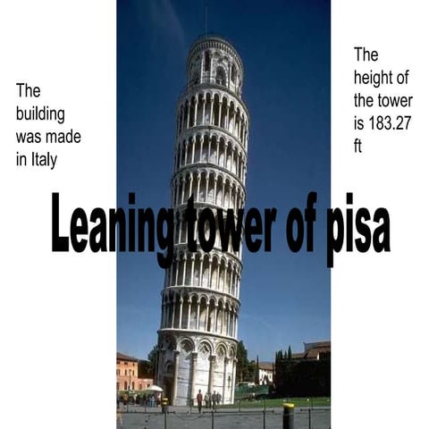 Leaning tower of pisa. David & Tyler | PPT
