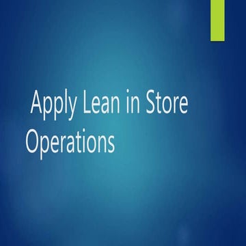Lean in store operations | PPTX