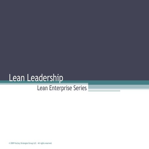 Lean Leadership principals and practices | PPT