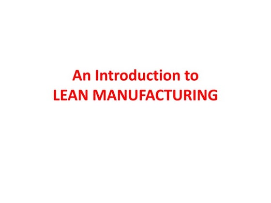Timwoods- Lean Manufacturing | PPTX
