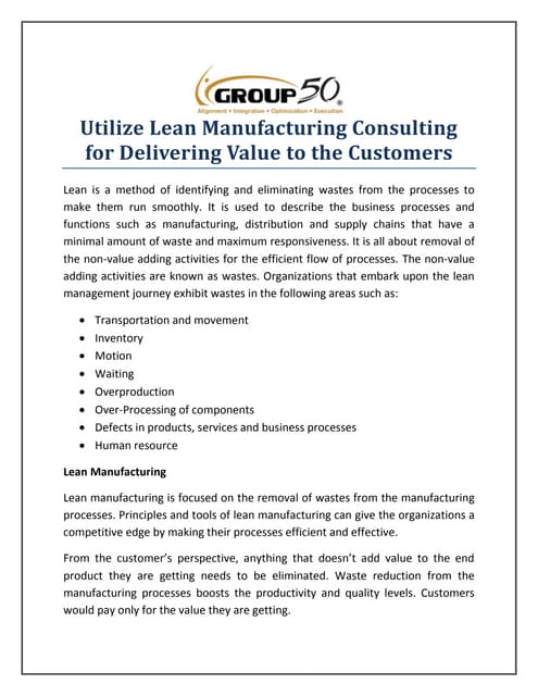 Some Important Lean Manufacturing Facts Meaning, Goals, and Principles ...