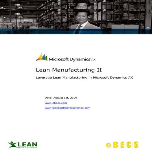 Lean Manufacturing III In Microsoft Dynamics AX | PDF