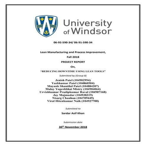 Lean manufacturing project | PDF