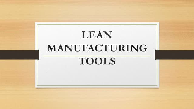 Top 25 lean tools | PPTX