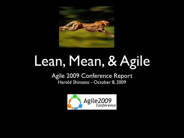 Lean Mean & Agile 2009 | PPT Lean Mean & Agile 2009 | PPT