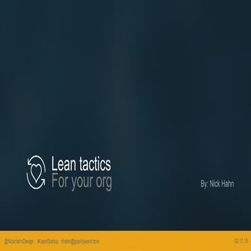 Lean Tactics for Your Org | PDF