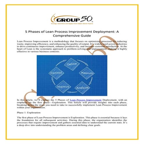 5 Phases of Lean Process Improvement Deployment: A Comprehensive Guide ...