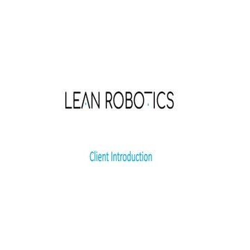 LEAN Robotics - Service Offerings | PPT