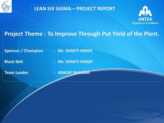 LEAN SIX SIGMA PROJECT - FINAL | PPT