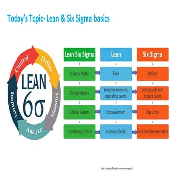Lean Six Sigma Basics is used for basic training to team, | PPTX