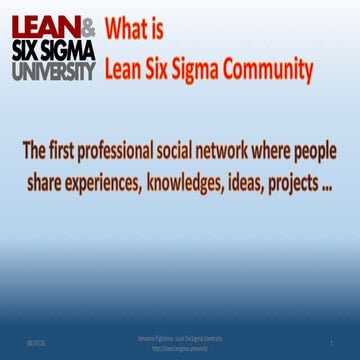 Lean Six Sigma Community Presentation | PDF