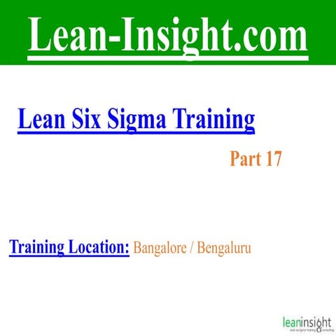 Lean Six Sigma Course Training Part 17 | PPTX
