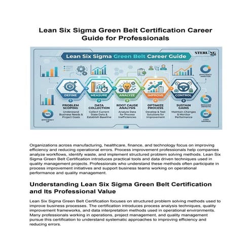 Lean Six Sigma Green Belt Certification Career Guide | PDF