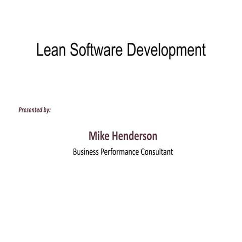 Lean software development | PPT