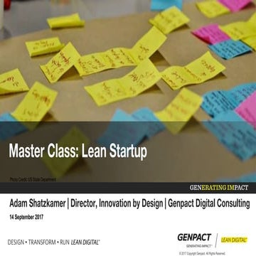 Lean Startup Master Class Deck for Genpact | PDF