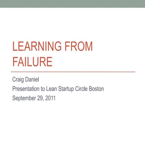 Learning from Failure | PPT