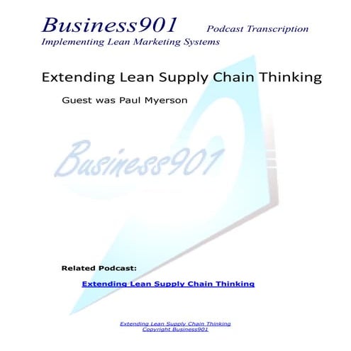Lean Supply Chain and Logistics Management | PDF