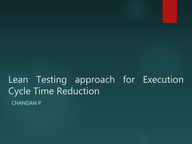 Cycle time reduction | PPTX