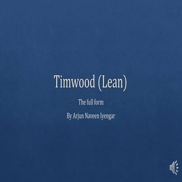 Lean TIMWOOD | PPT