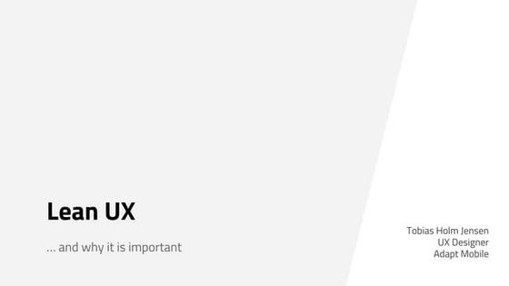 Toward aUX: Folding UX into Agile Maturity measures | PPT