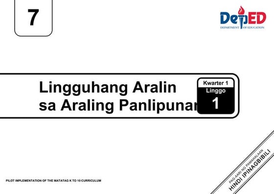 Grade 1 daily lesson log. week 6 day 1 to 5 GMRC | DOCX