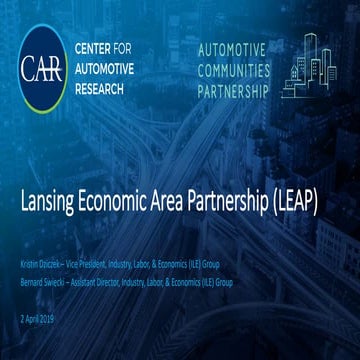 Center for Automotive Research | LEAP Board Speaker Series | PDF