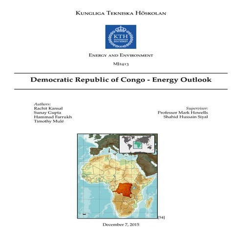 Democratic Republic of the Congo - Energy Outlook | PDF