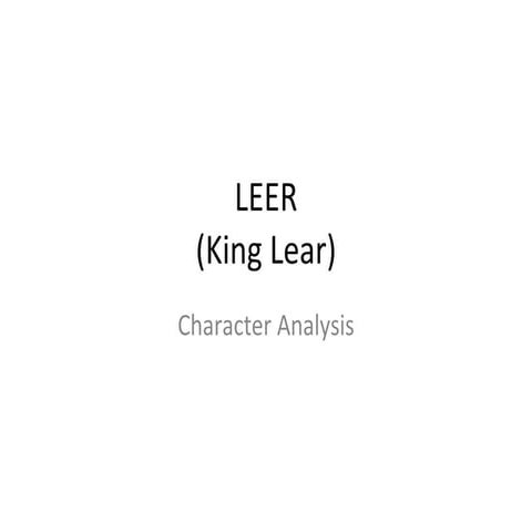 Lear Character Presentation | PPT