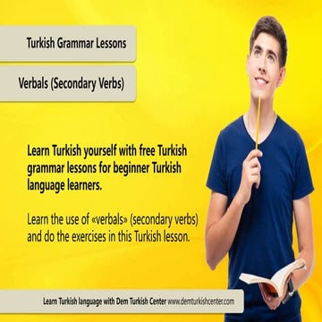 Learn Turkish grammar: "Verbals" in Turkish language | PPTX