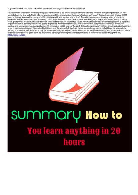 How to learn quickly | PDF