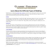 Learn about the different types of molding