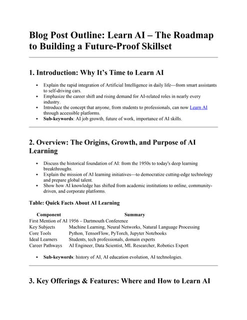 Artificial intelligence training article | PPT