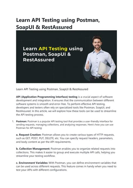 Postman Powered Api Testing Streamlining Development Ppt