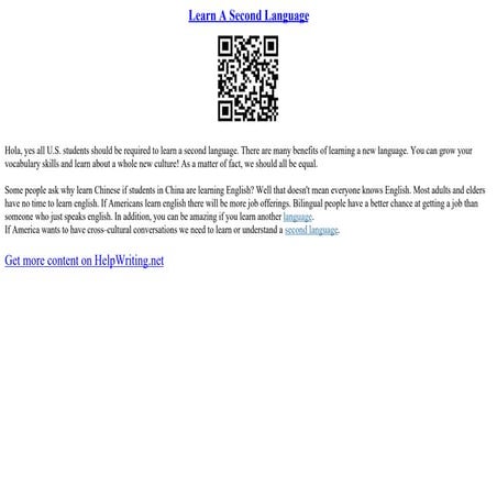 Learn A Second Language | PDF